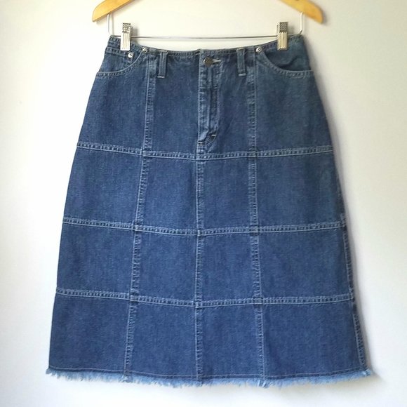 Gloria Vanderbilt | Skirts | Gloria Vanderbilt Jean Patchwork Aline ...